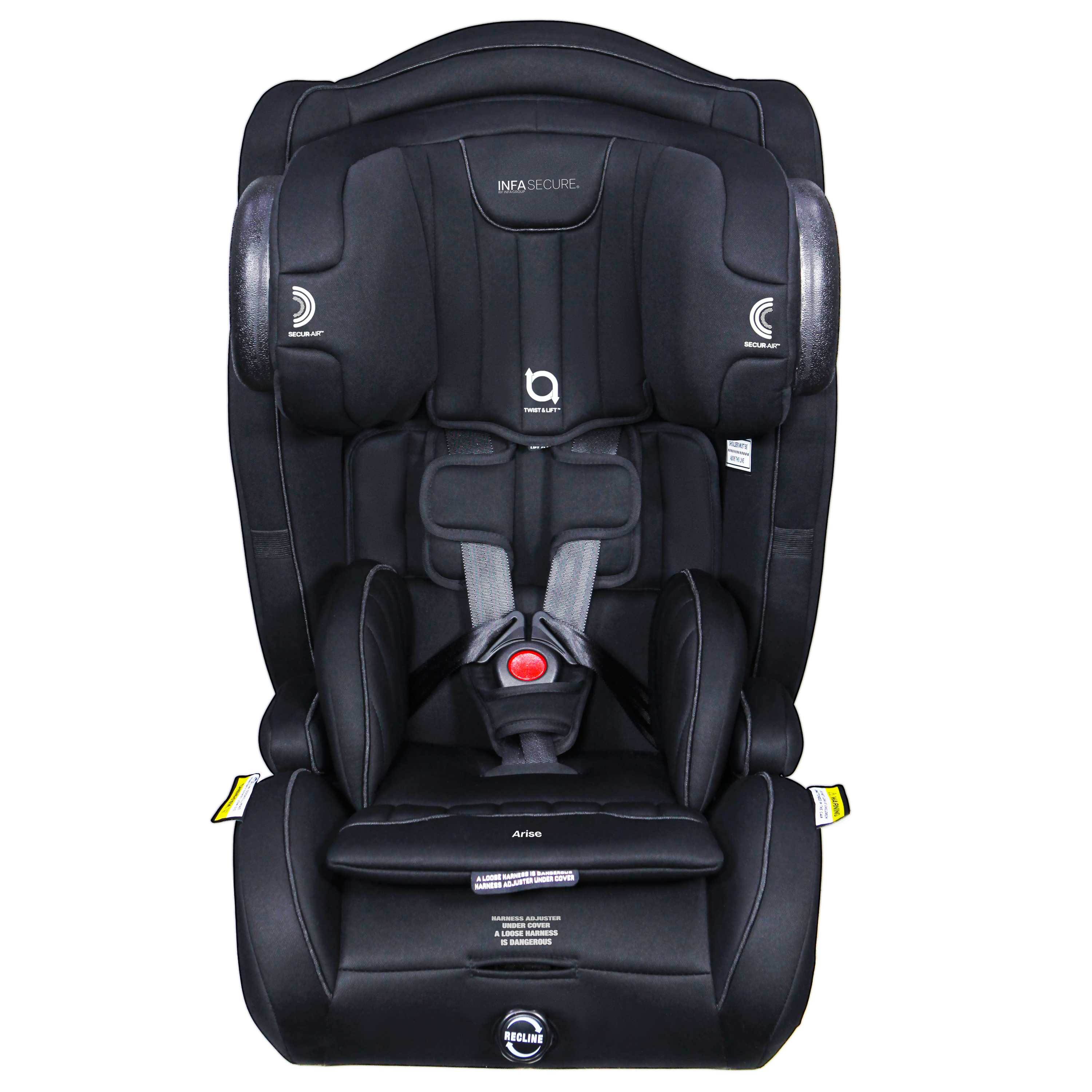 InfaSecure Arise Quantum Pro Black Forward Facing Car Seat (6m-8y ...